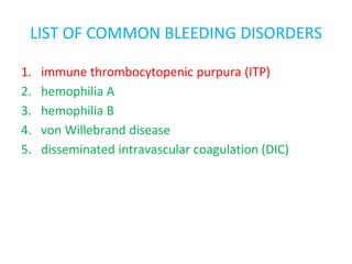 Hemorrhagic diathesis i (bleeding disorders) | PPTX
