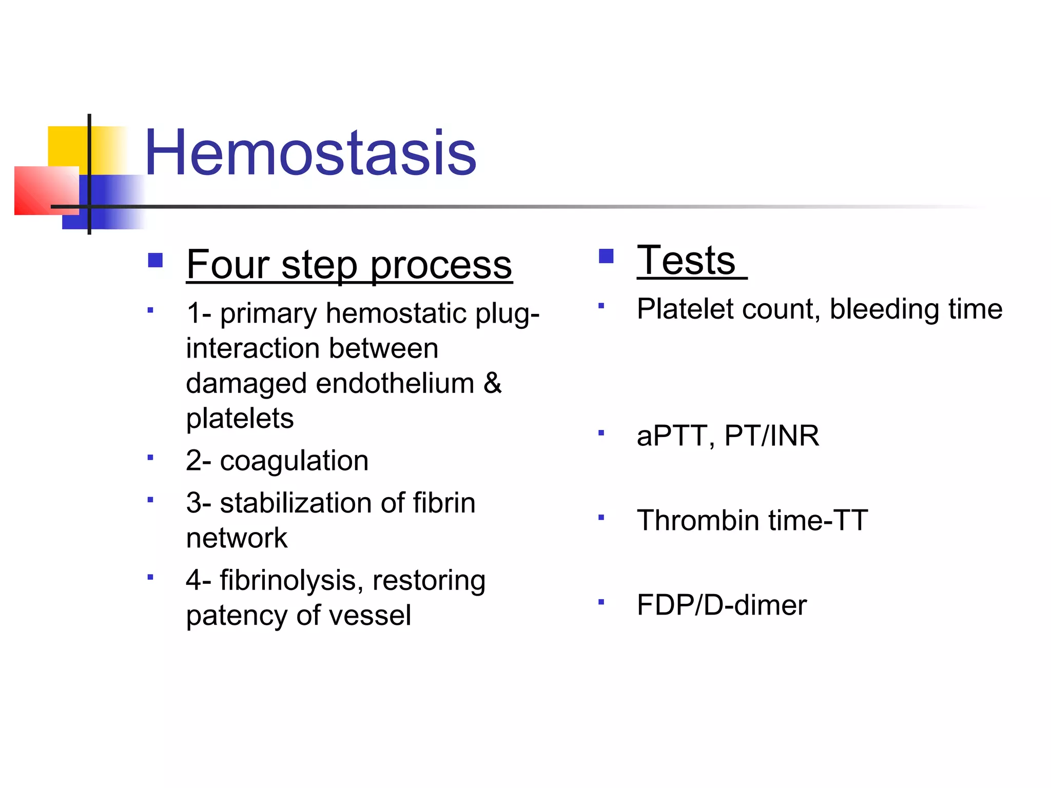 Hemorrhagic & thrombotic disorders | PPT