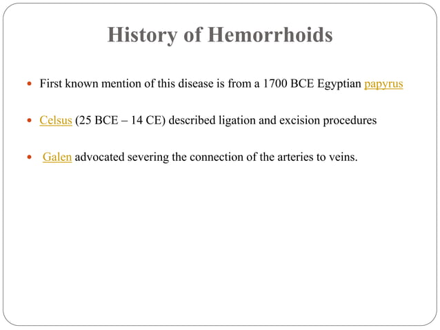 Hemorrhoidal Disease Ppt