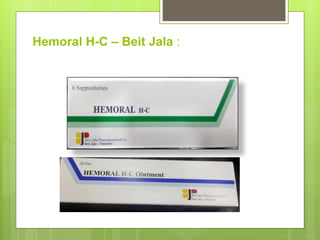 Hemorrhoids Medications in the Palestinian Pharmacies | PPTX