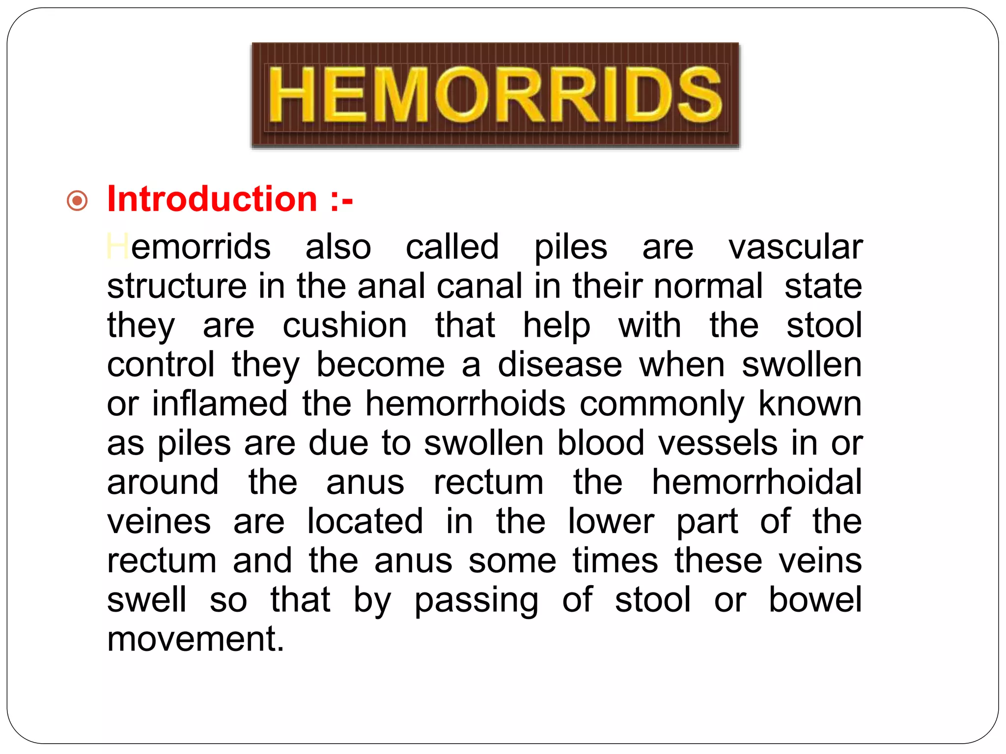 Hemorrhoids ppt | PPTX