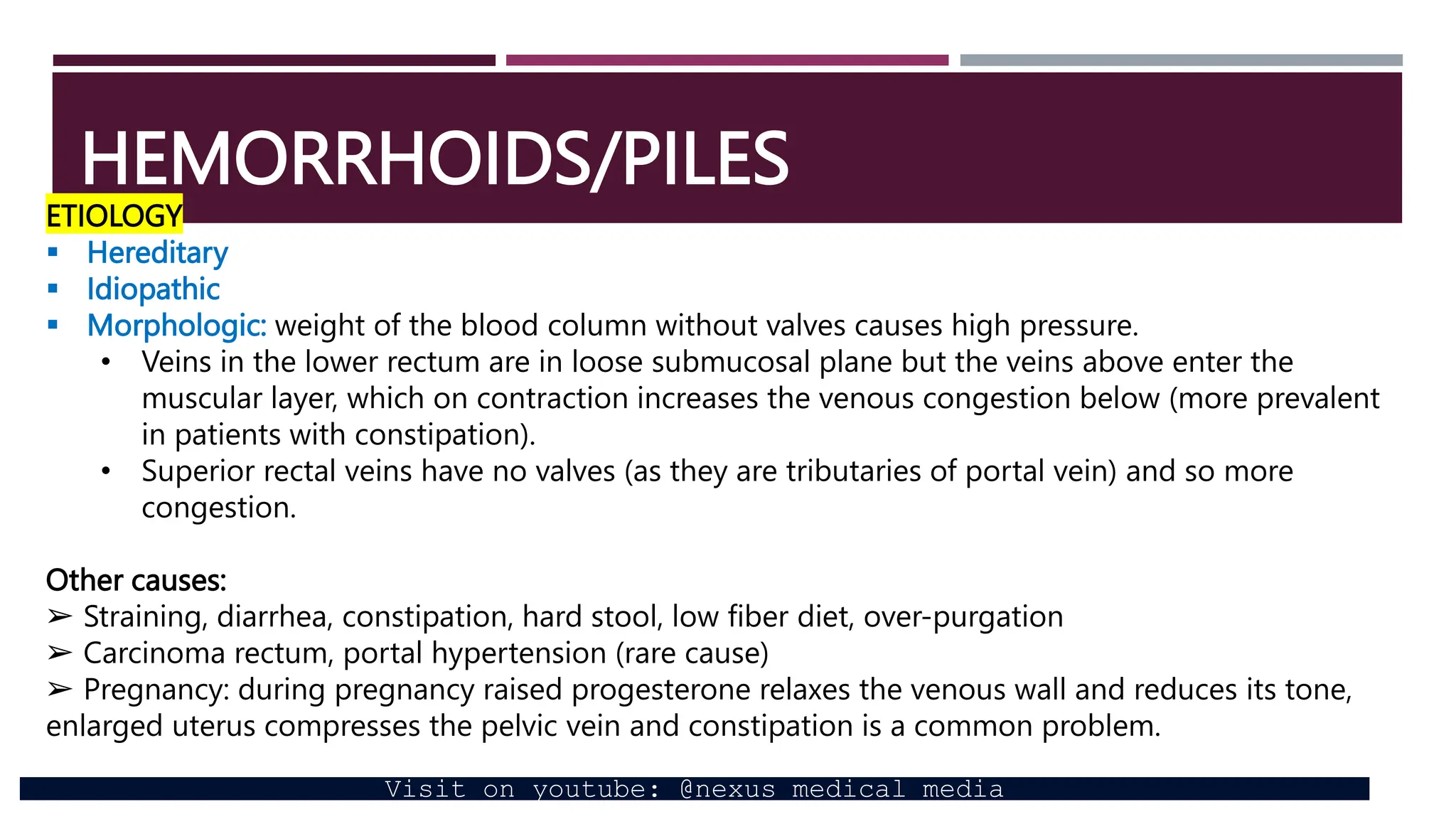 HEMORRHOIDS- anatomy, pathophysiology, clinical features, diagnosis and ...