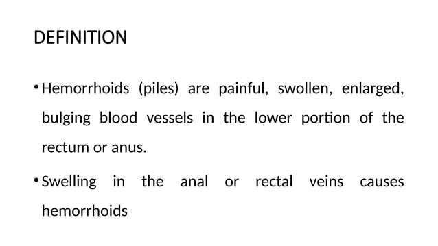 Hemorrhoids Pptx For Bsc Nursing Ppt Ppt