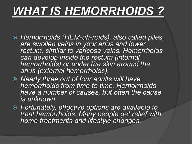 hemorrhoids (1).pptx | Blood Disorders | Diseases and Conditions