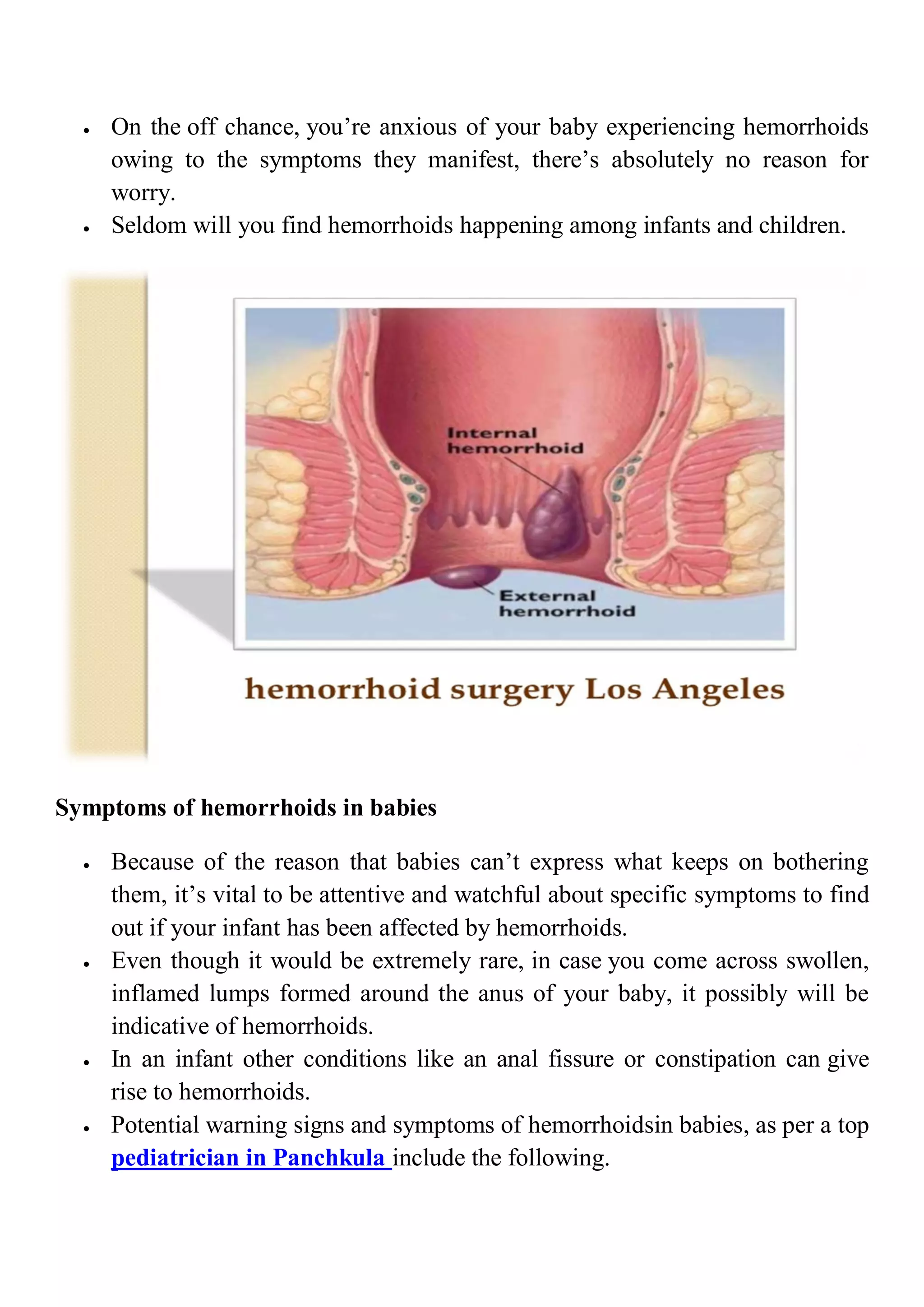 Hemorrhoids in babies symptoms and causes | PDF