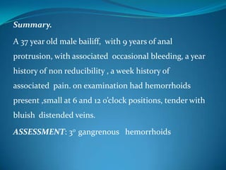 Hemorrhoids:Its current management | PPTX