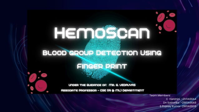 hemoscan presentation - blood group detection using finger print | PDF