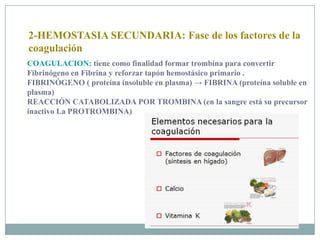 Hemostasia y coagulación. | PPTX