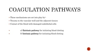 Hemostasis and methods to control bleeding | PPTX