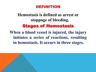 Hemostasis basic information | PDF