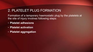 HEMOSTASIS AND ITS STEPS | PPTX