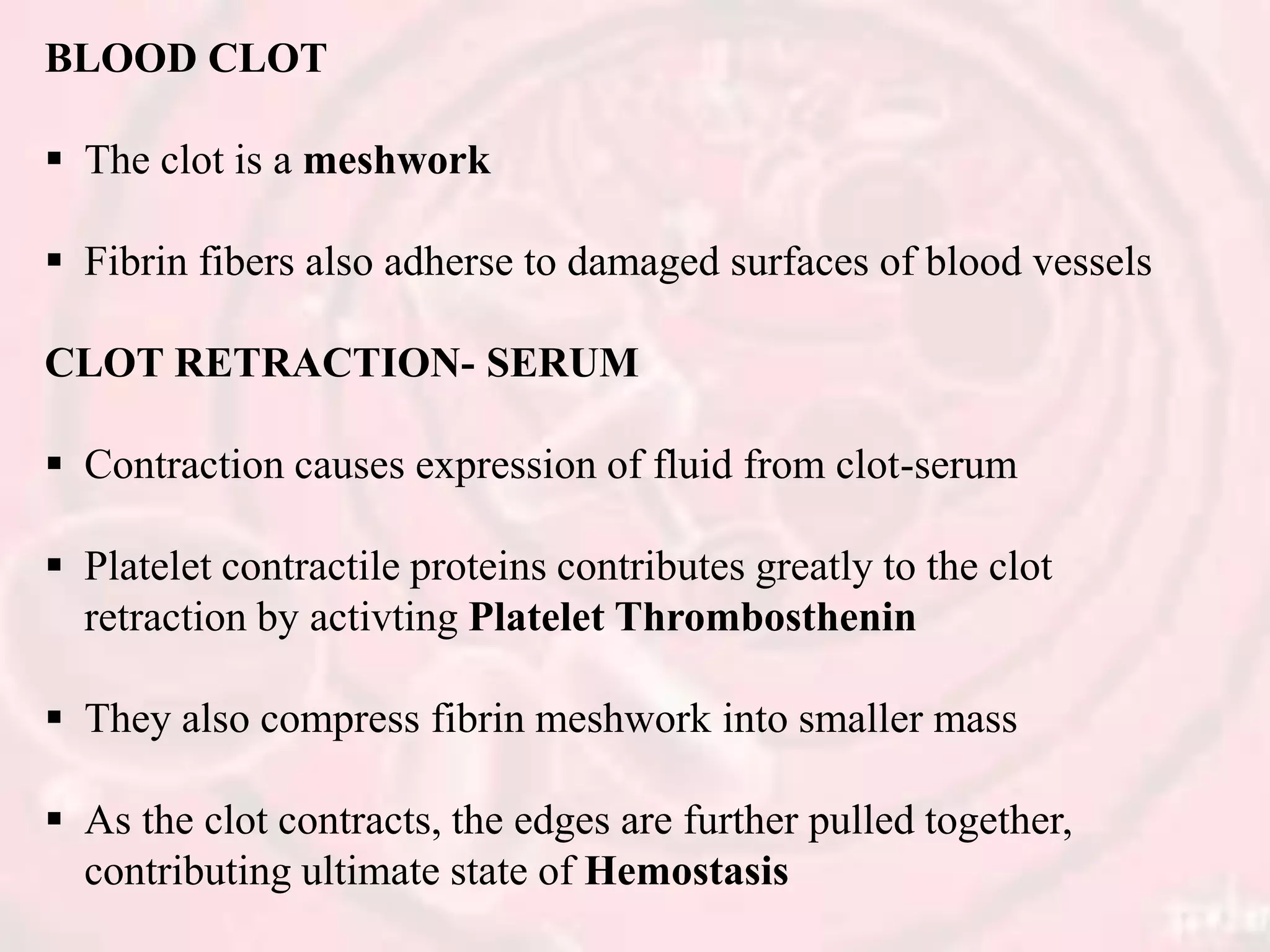 HEMOSTASIS /stages of hemostasis / Formation of platelet plug ...