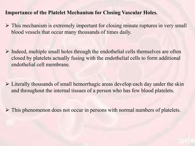 HEMOSTASIS /stages of hemostasis / Formation of platelet plug ...