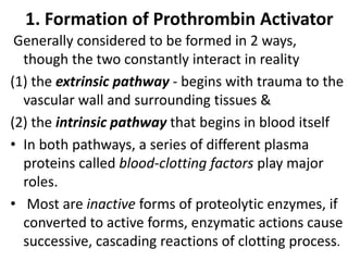 Introduction to Hemostasis (Prevention of Blood Loss) | PPT