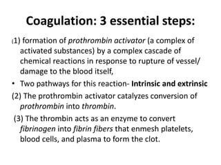 Introduction to Hemostasis (Prevention of Blood Loss) | PPT