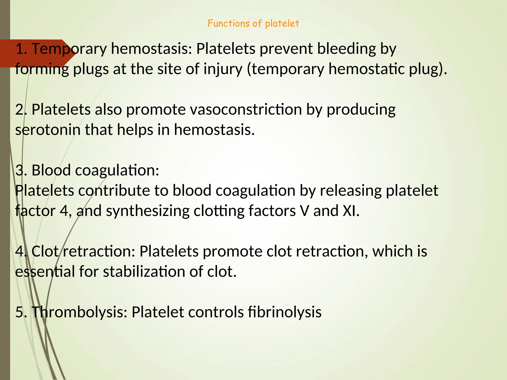 Platelet and physiology of Hemostasis and | PPT
