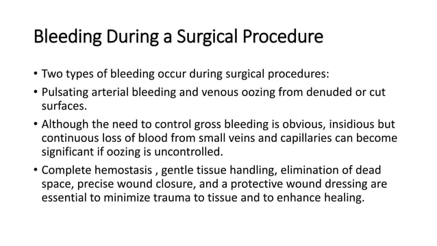 Hemostasis in surgery complete Techniques of hemostasis used during ...