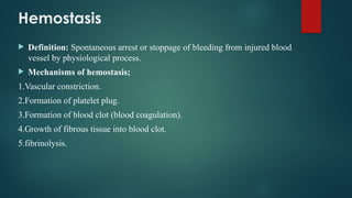 Hemostasis and blood coagulation.p ptx | PPT