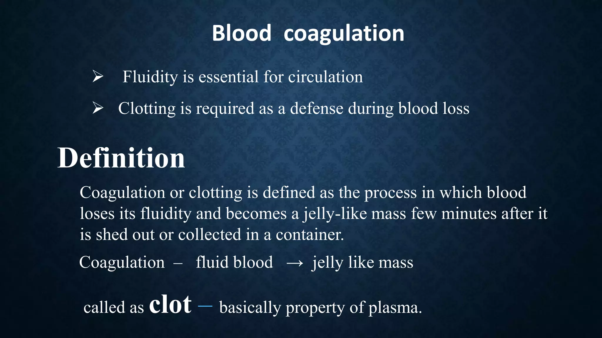 Hemostasis and coagulation of blood For M.Sc & Basic Medical Students ...