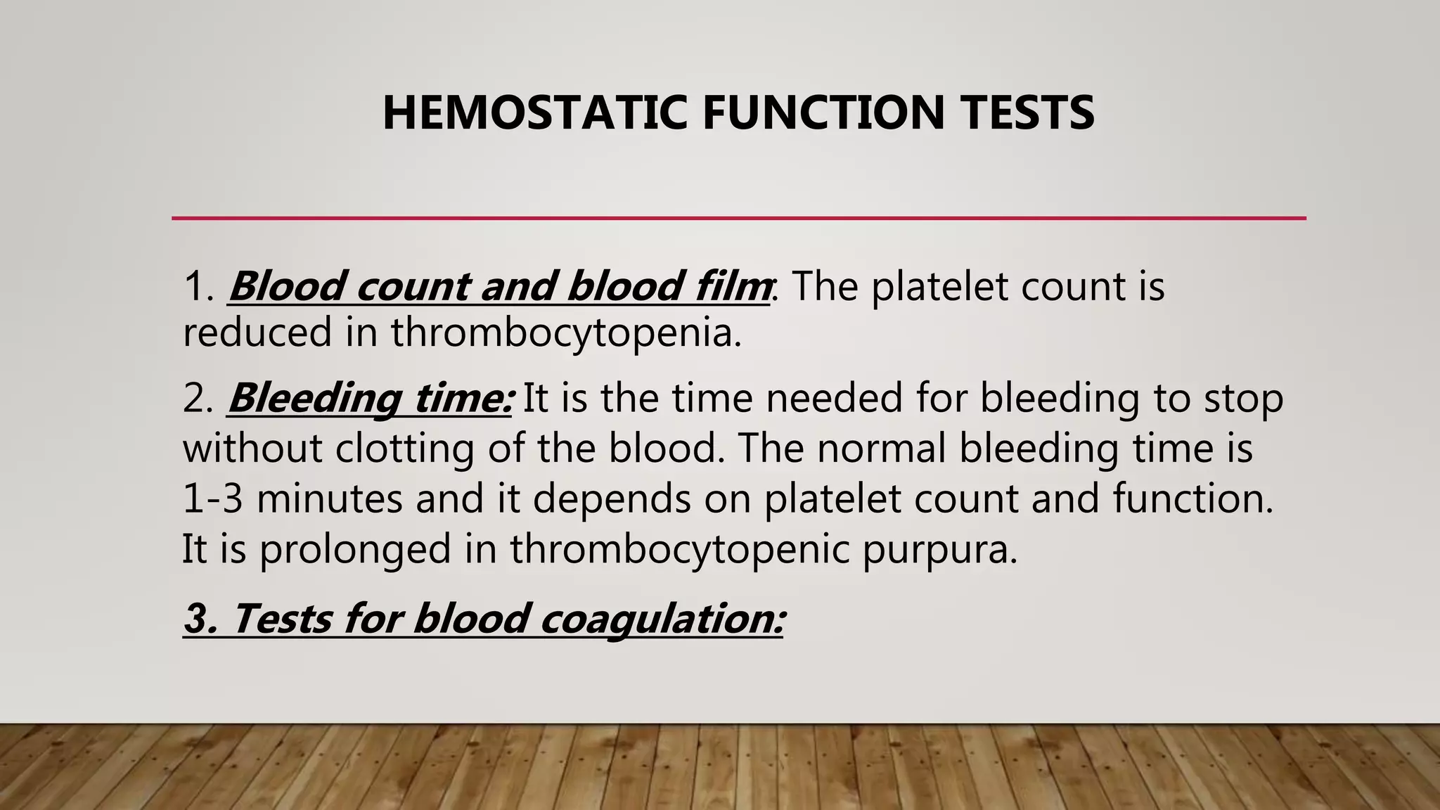 Hemostasis and its disorders | PPTX