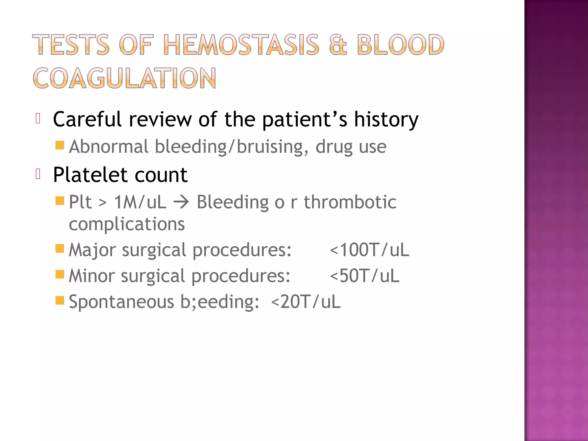 Hemostasis, surgical bleeding and transfusion | PPT