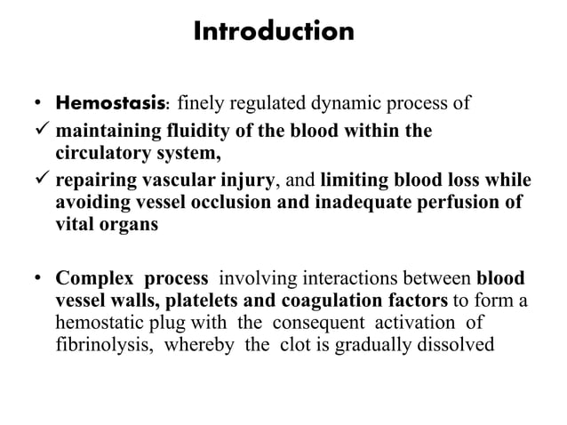 Hemostasis &and thrombosis.ppt | Blood Disorders | Diseases and Conditions