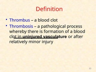 HEMOSTASIS & THROMBOSIS pathology mobs 2nd year | PPTX