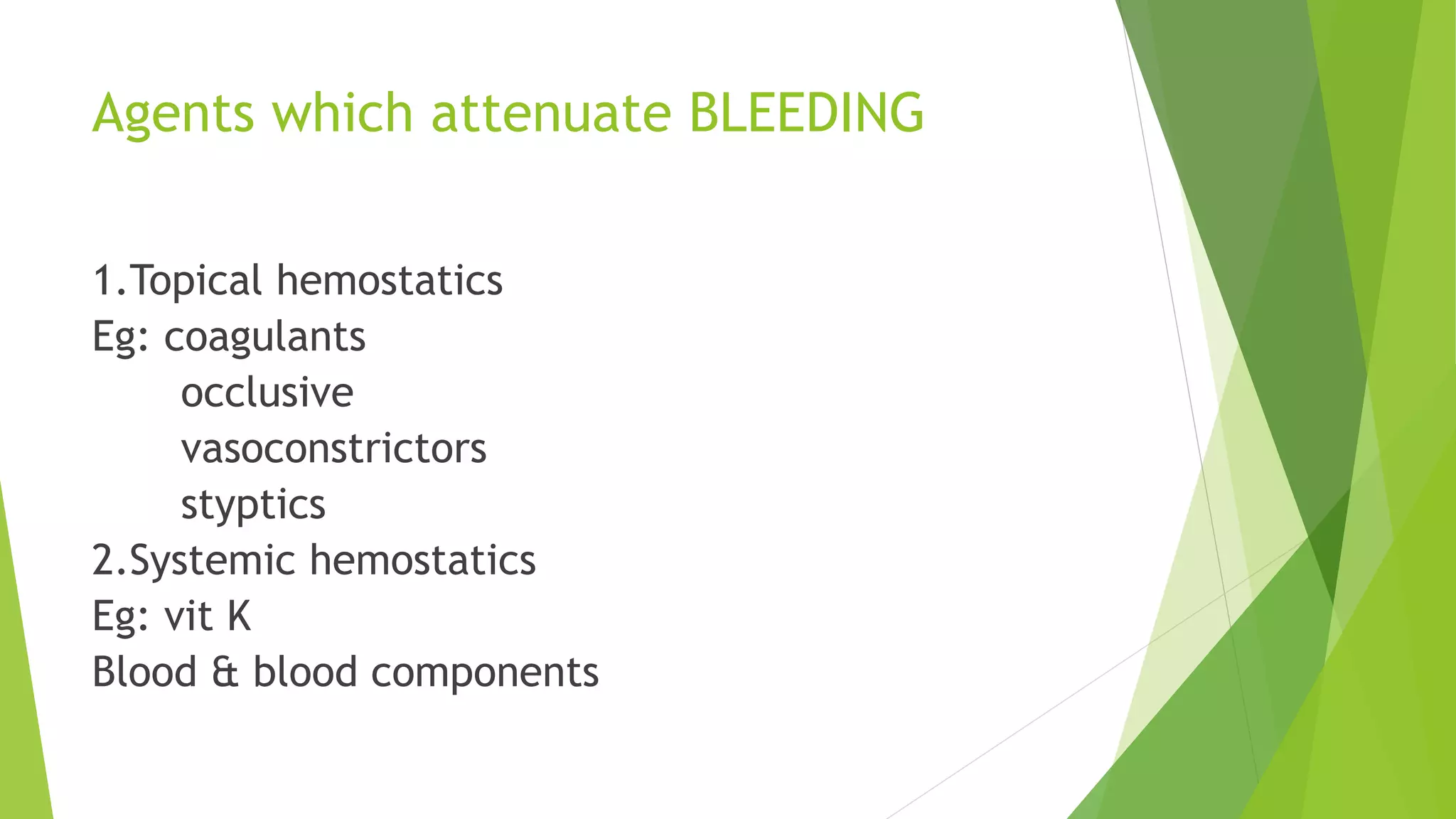 HEMOSTATIC DRUGS IN SMALL ANIMAL PRACTICE | PPTX