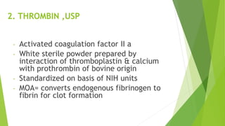 HEMOSTATIC DRUGS IN SMALL ANIMAL PRACTICE | PPTX