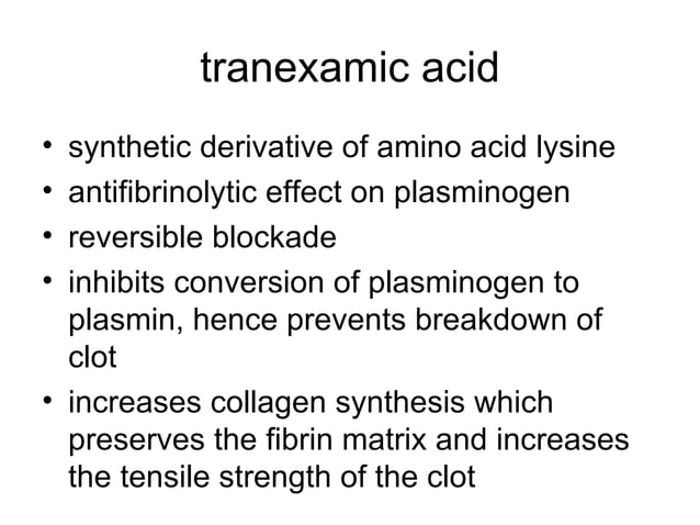 Hemostatic effect of tranexamic acid in elective nasal | PPT