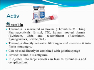 Hemostats in neurosurgery | PPTX