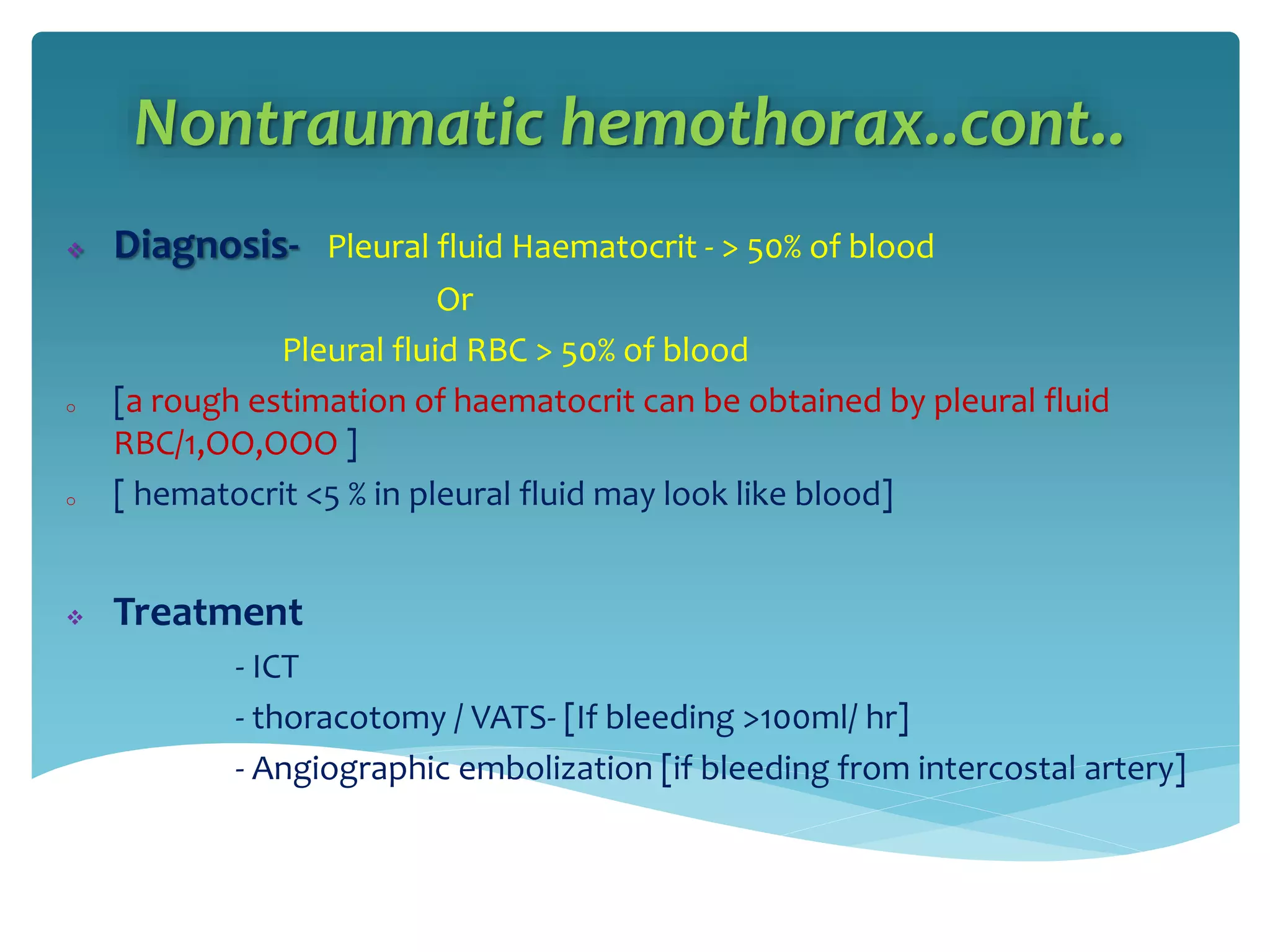 Hemothorax | PPTX