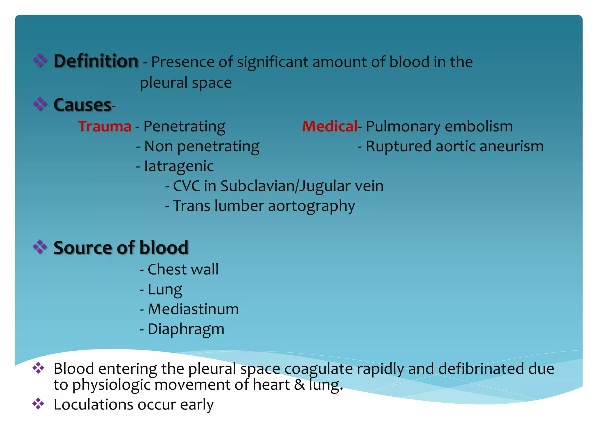 Hemothorax | PPTX