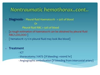 Hemothorax | PPTX | First Aid | Injuries