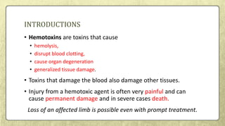 Hemotoxic plants | PPT | Free Download