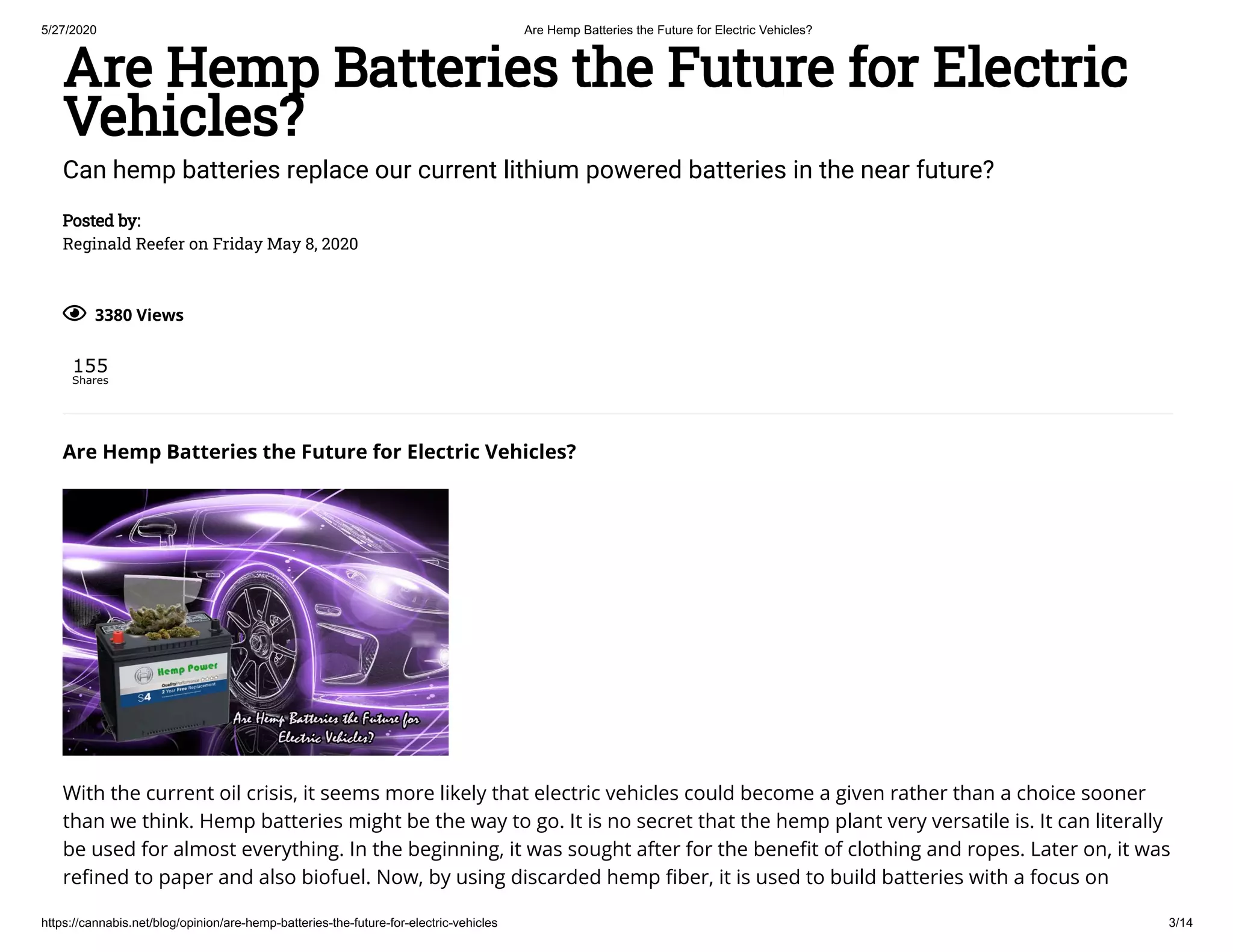 Are Hemp Batteries the Future of Electric Cars? | PPT