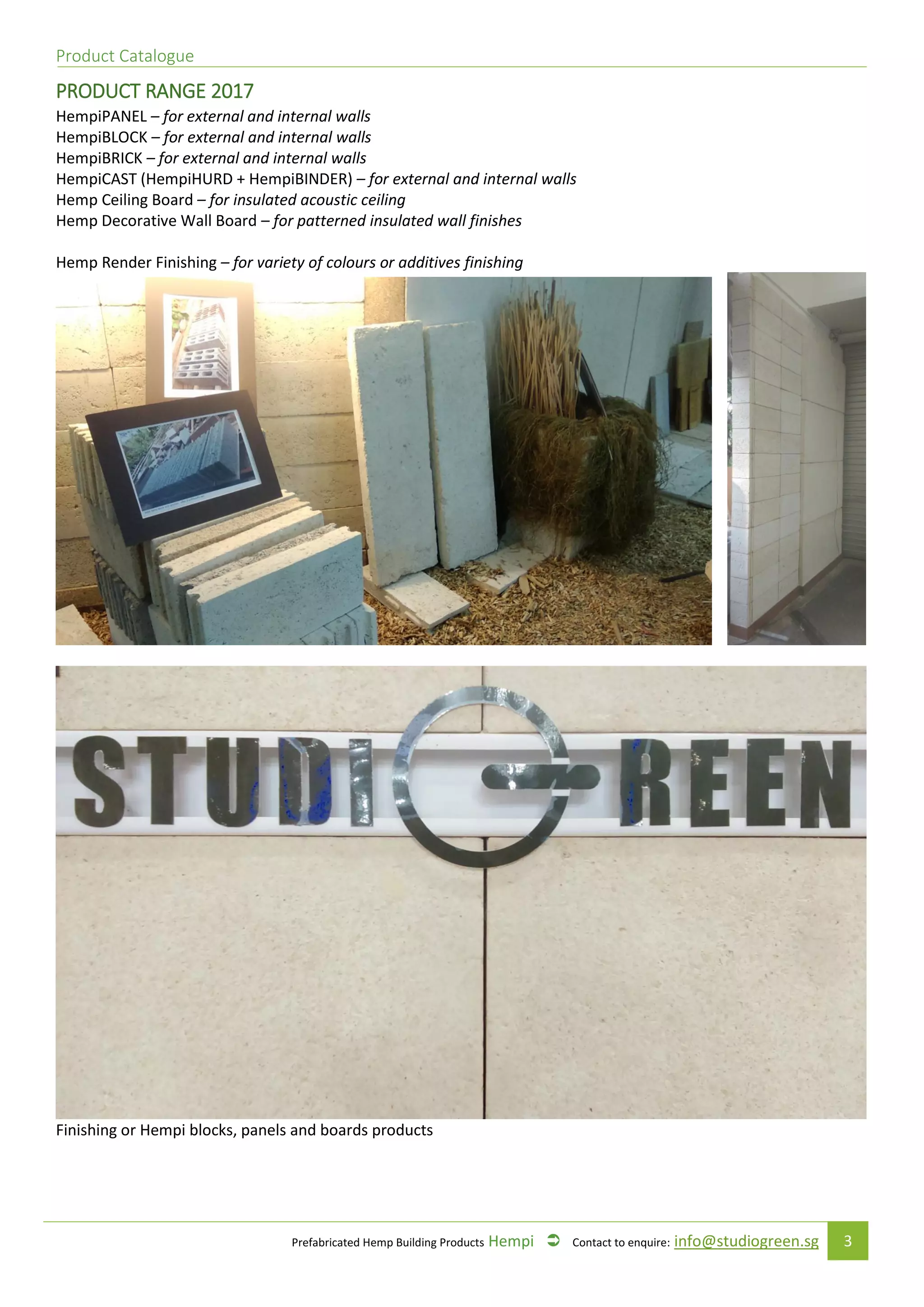 Hempcrete product catalogue 2017 studio green singapore | PDF