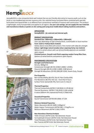 Hempcrete product catalogue 2017 studio green singapore | PDF