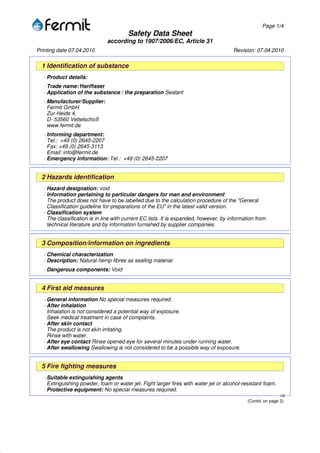 Hemp data sheet | PDF | Chemistry | Science