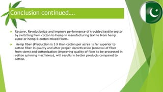 Hemp fiber based textiles, the way forward for pakistan | PDF