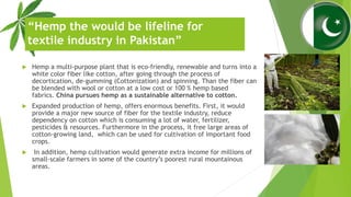 Hemp fiber based textiles, the way forward for pakistan | PDF