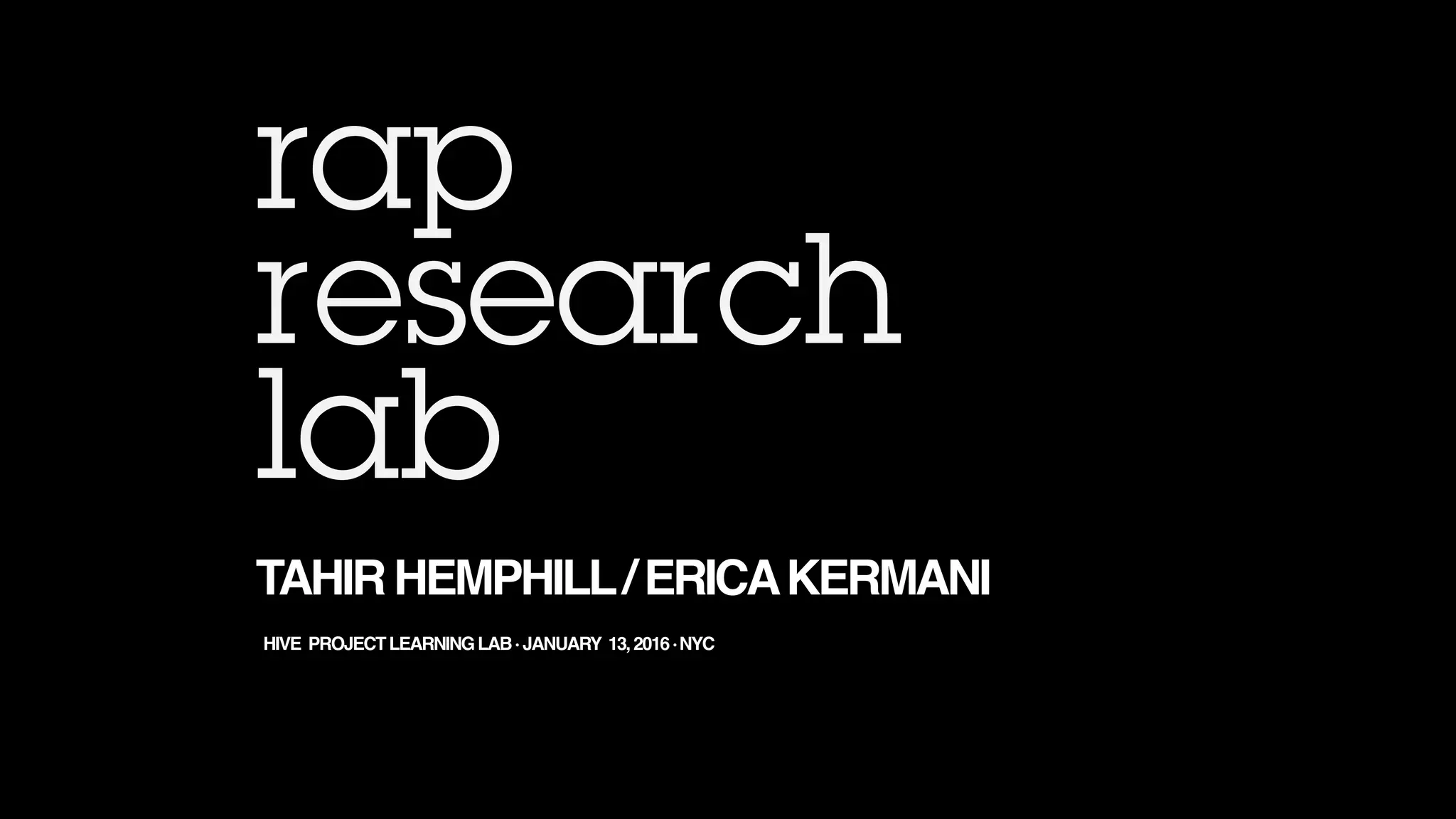 Hive NYC Project Learning Lab - Rap Research Lab | PDF