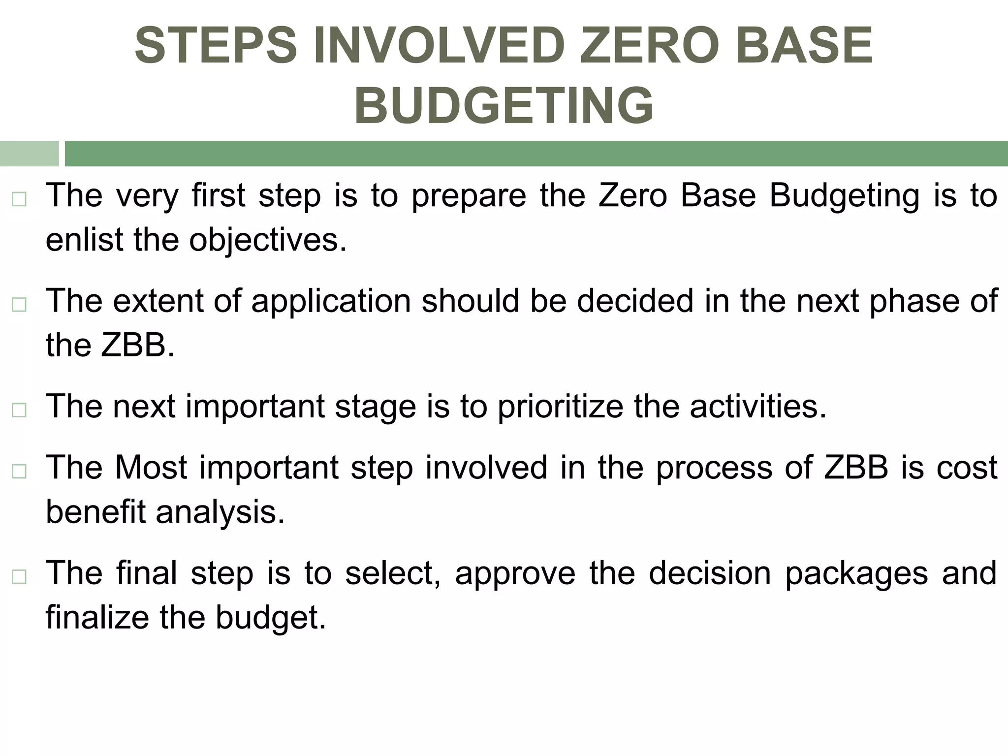 Zero budgeting | PPTX | Business | Business and Finance