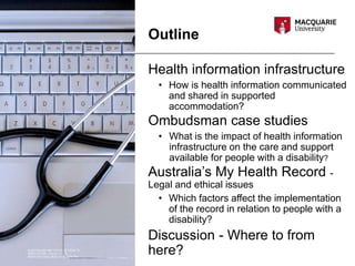 Health information infrastructure in supported accommodation: Reducing ...