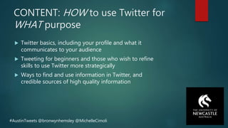Hemsley training slides Twitter tutorial #AustinTweets | PPT