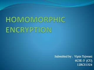 Homomorphic Encryption | PPTX