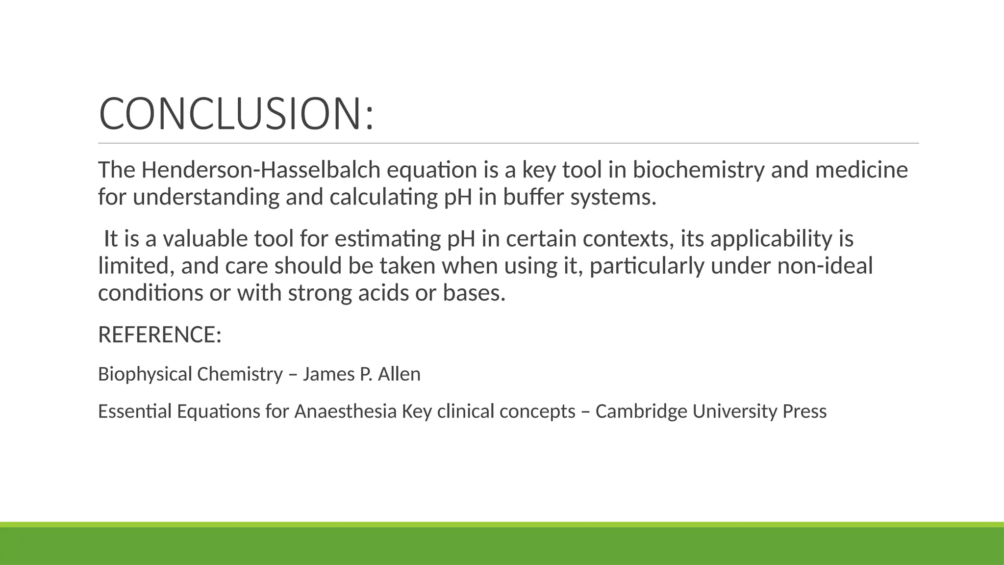 Henderson and Hasselbalch Equation to calculate pH | PPTX