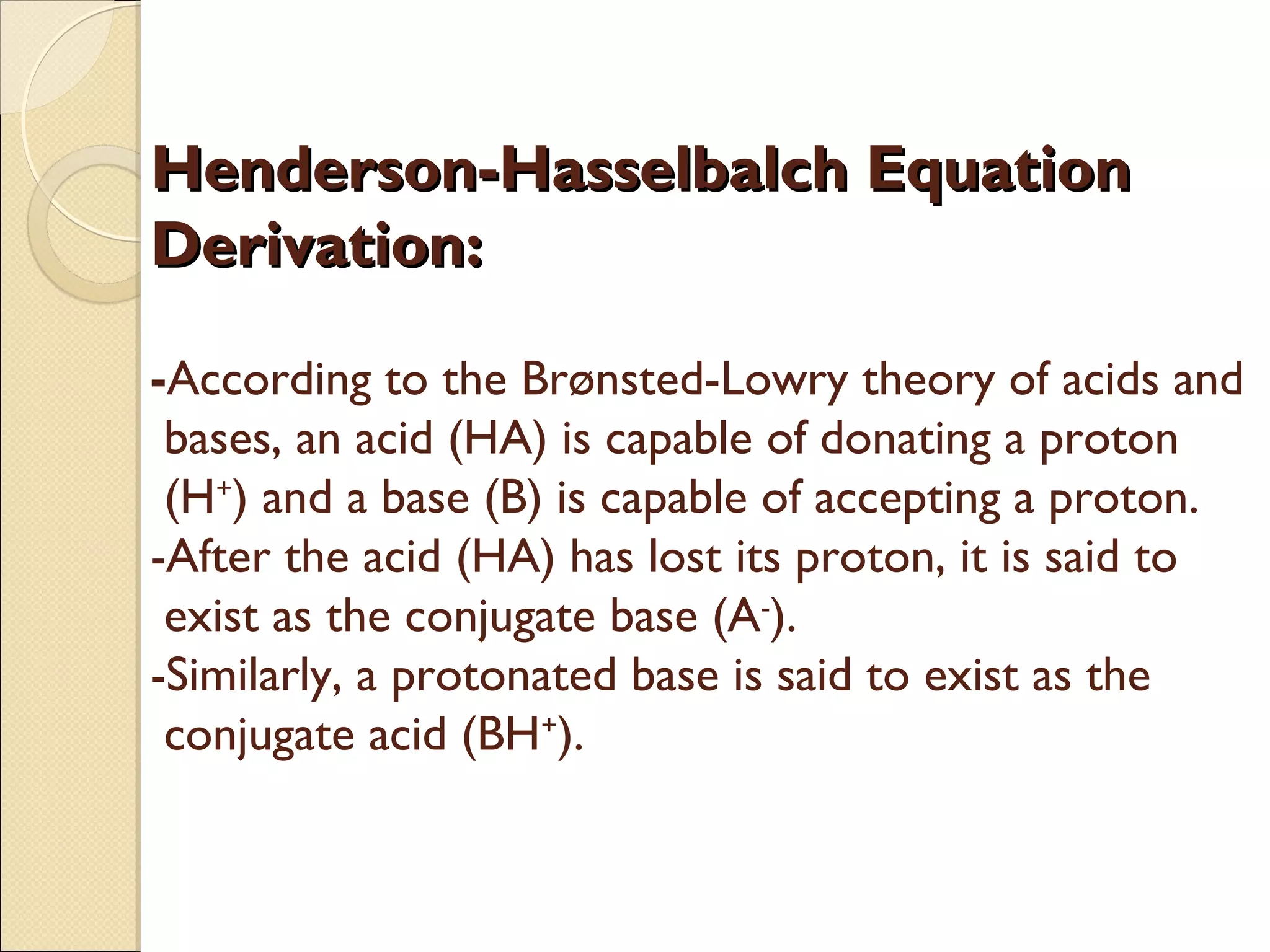 Henderson Hasselbalch Equation | PPT