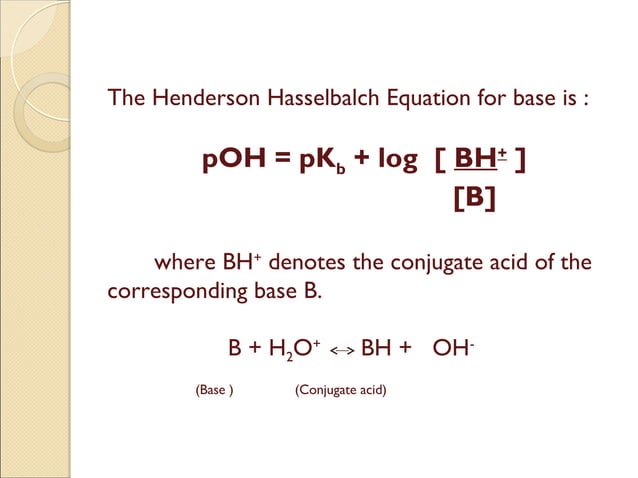 Henderson Hasselbalch Equation | PPT | Chemistry | Science