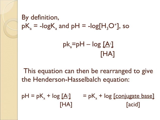 Henderson Hasselbalch Equation | PPT | Chemistry | Science